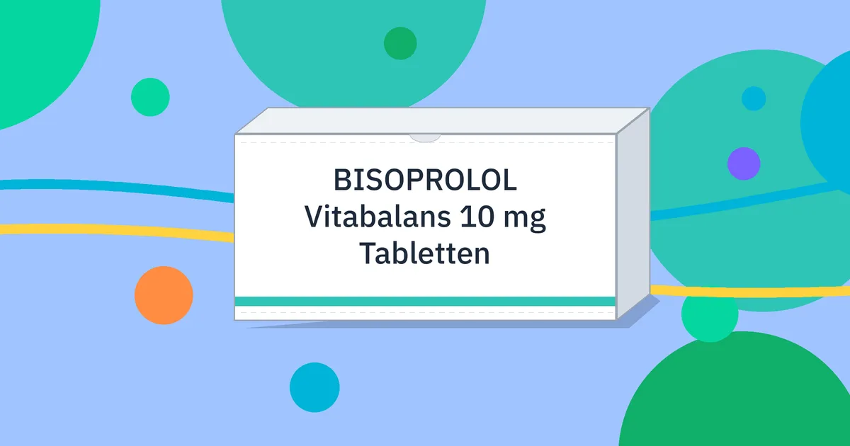 Symbolbild: Packung mit der Aufschrift BISOPROLOL Vitabalans 10 mg Tabletten (PZN 04704896) – Verfügbarkeit und Bezug in Apotheken in Frankfurt am Main
