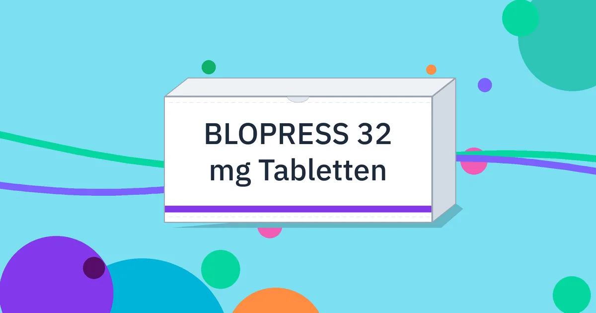 Symbolbild: Packung mit der Aufschrift BLOPRESS 32 mg Tabletten (PZN 17919368) – Verfügbarkeit und Bezug in Apotheken in Frankfurt am Main
