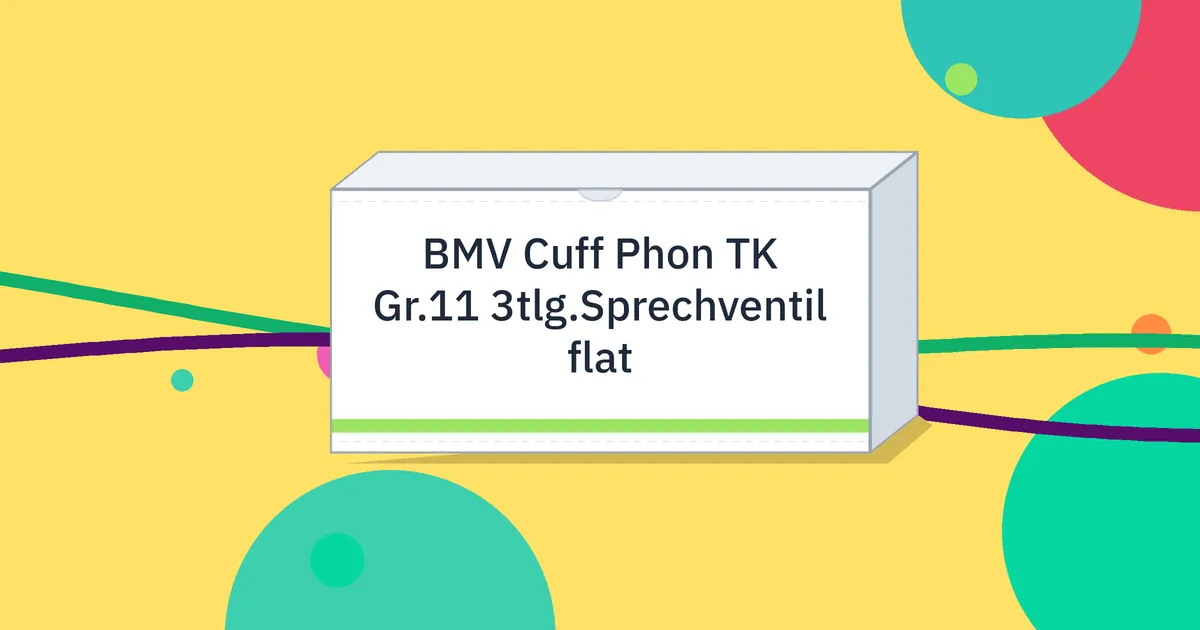 Symbolbild: Packung mit der Aufschrift BMV Cuff Phon TK Gr.11 3tlg.Sprechventil flat (PZN 18384254) – Verfügbarkeit und Bezug in Apotheken in Frankfurt am Main