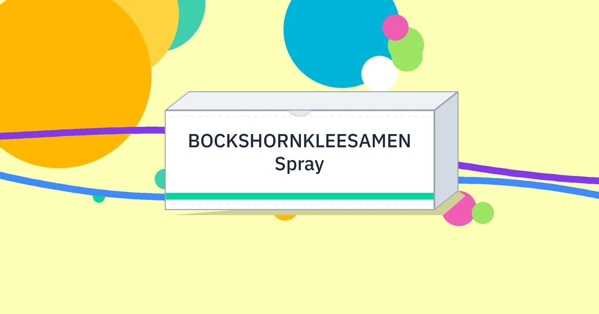 Symbolbild: Packung mit der Aufschrift BOCKSHORNKLEESAMEN Spray (PZN 11873547) – Verfügbarkeit und Bezug in Apotheken in Frankfurt am Main