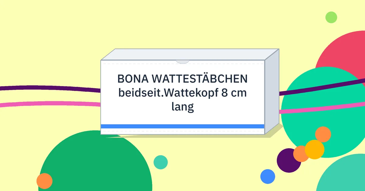 Symbolbild: Packung mit der Aufschrift BONA WATTESTÄBCHEN beidseit.Wattekopf 8 cm lang (PZN 02404718) – Verfügbarkeit und Bezug in Apotheken in Frankfurt am Main