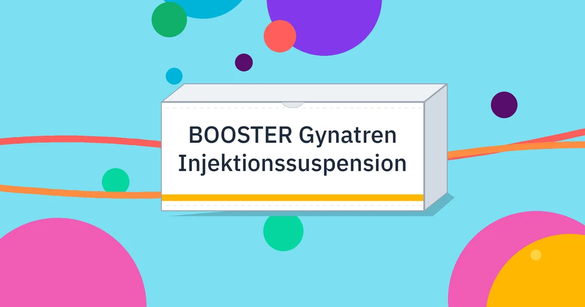 Symbolbild: Packung mit der Aufschrift BOOSTER Gynatren Injektionssuspension (PZN 00088383) – Verfügbarkeit und Bezug in Apotheken in Frankfurt am Main