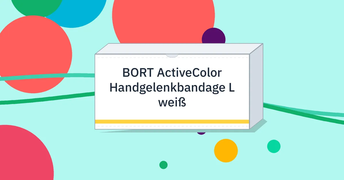 Symbolbild: Packung mit der Aufschrift BORT ActiveColor Handgelenkbandage L weiß (PZN 06914333) – Verfügbarkeit und Bezug in Apotheken in Frankfurt am Main