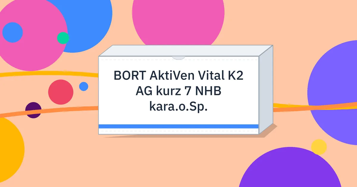 Symbolbild: Packung mit der Aufschrift BORT AktiVen Vital K2 AG kurz 7 NHB kara.o.Sp. (PZN 12384098) – Verfügbarkeit und Bezug in Apotheken in Frankfurt am Main