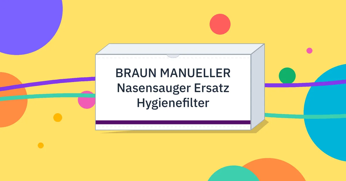Symbolbild: Packung mit der Aufschrift BRAUN MANUELLER Nasensauger Ersatz Hygienefilter (PZN 16851154) – Verfügbarkeit und Bezug in Apotheken in Frankfurt am Main