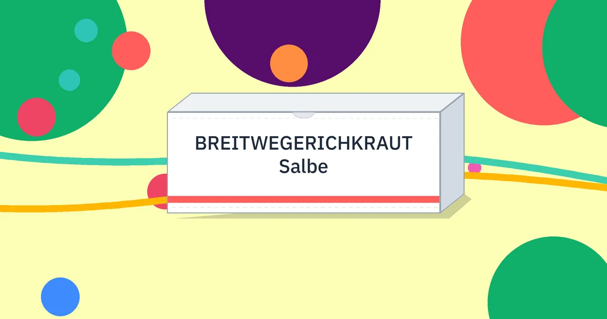 Symbolbild: Packung mit der Aufschrift BREITWEGERICHKRAUT Salbe (PZN 19657725) – Verfügbarkeit und Bezug in Apotheken in Frankfurt am Main