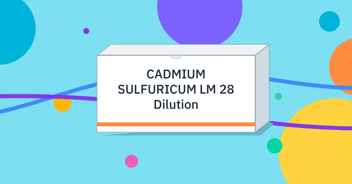 Symbolbild: Packung mit der Aufschrift CADMIUM SULFURICUM LM 28 Dilution (PZN 12798888) – Verfügbarkeit und Bezug in Apotheken in Frankfurt am Main
