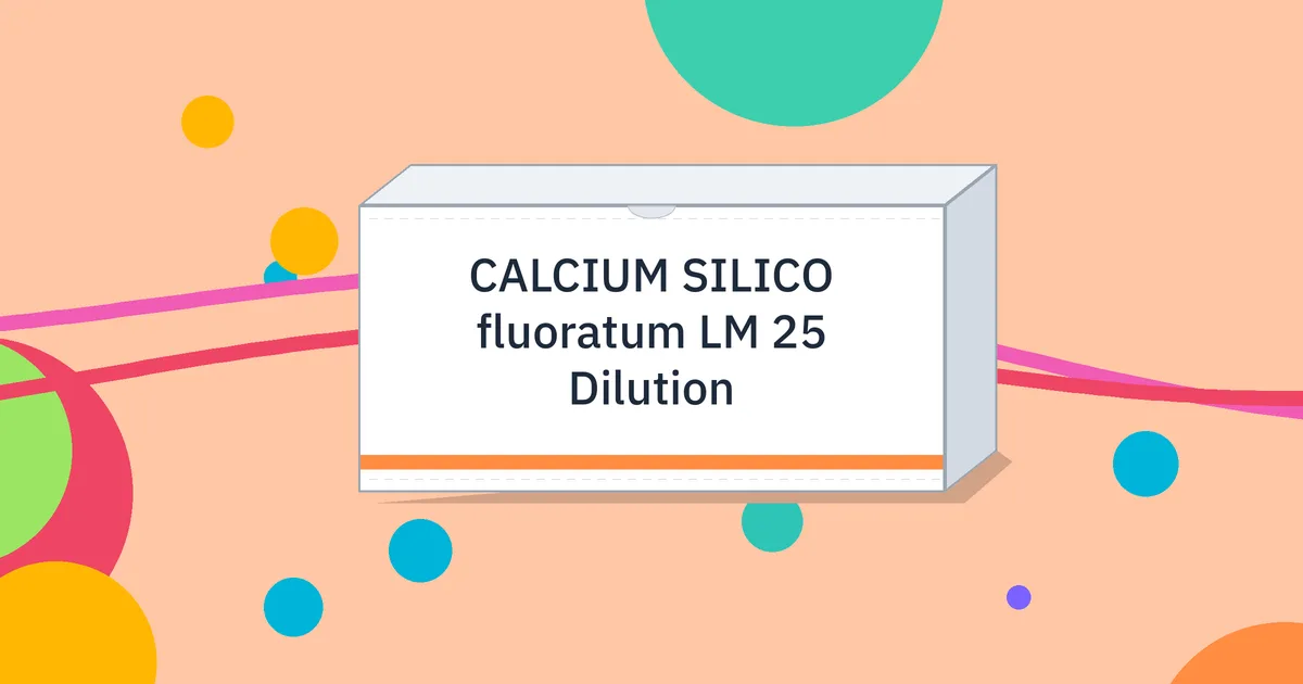 Symbolbild: Packung mit der Aufschrift CALCIUM SILICO fluoratum LM 25 Dilution (PZN 12806234) – Verfügbarkeit und Bezug in Apotheken in Frankfurt am Main