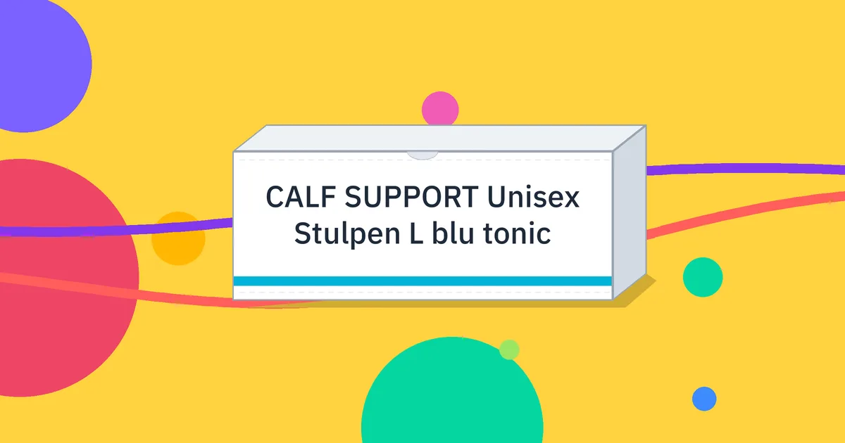 Symbolbild: Packung mit der Aufschrift CALF SUPPORT Unisex Stulpen L blu tonic (PZN 16195253) – Verfügbarkeit und Bezug in Apotheken in Frankfurt am Main