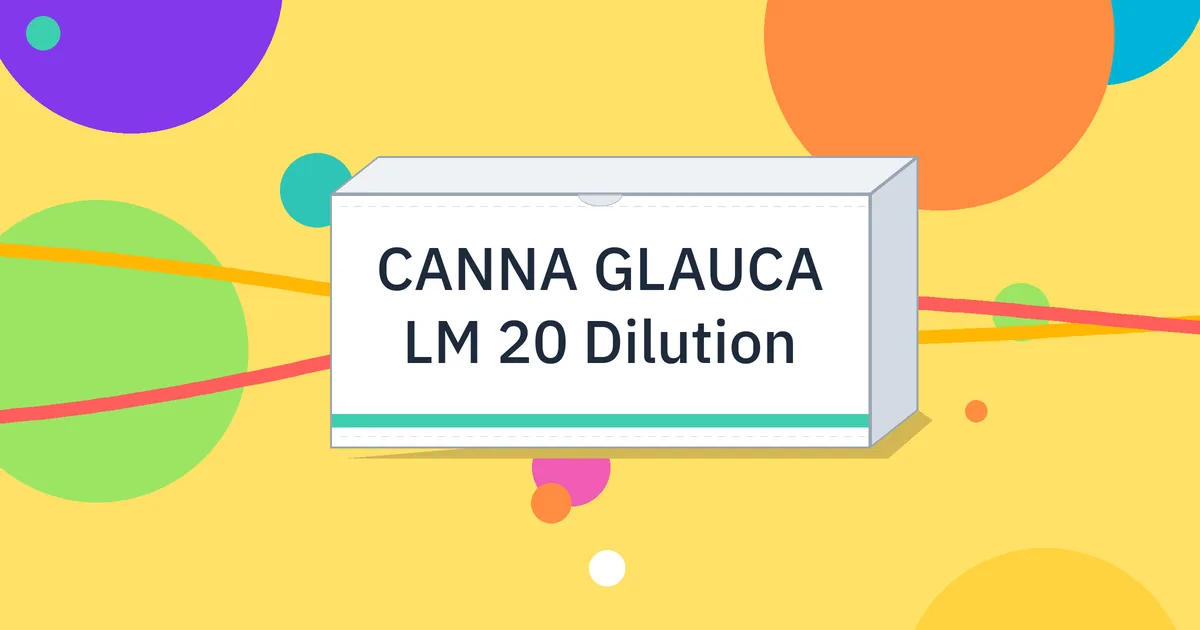 Symbolbild: Packung mit der Aufschrift CANNA GLAUCA LM 20 Dilution (PZN 13413100) – Verfügbarkeit und Bezug in Apotheken in Frankfurt am Main