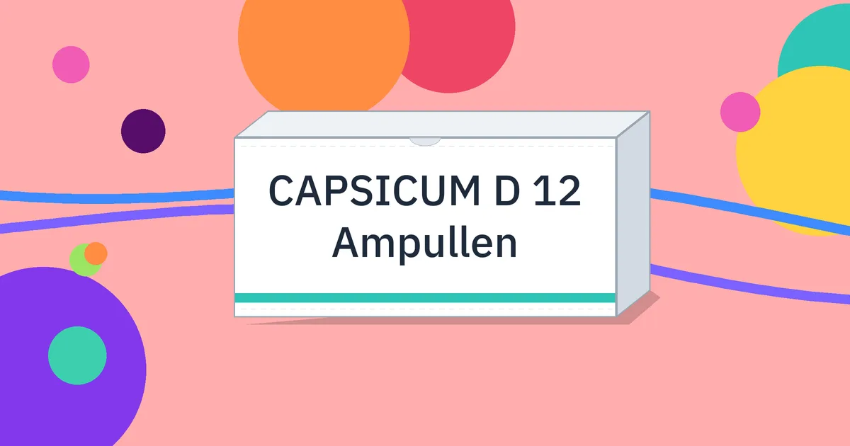 Symbolbild: Packung mit der Aufschrift CAPSICUM D 12 Ampullen (PZN 11704827) – Verfügbarkeit und Bezug in Apotheken in Frankfurt am Main