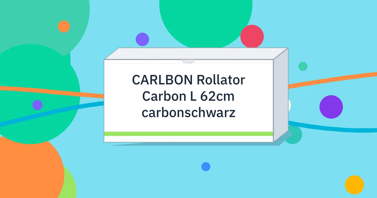 Symbolbild: Packung mit der Aufschrift CARLBON Rollator Carbon L 62cm carbonschwarz (PZN 20693494) – Verfügbarkeit und Bezug in Apotheken in Frankfurt am Main