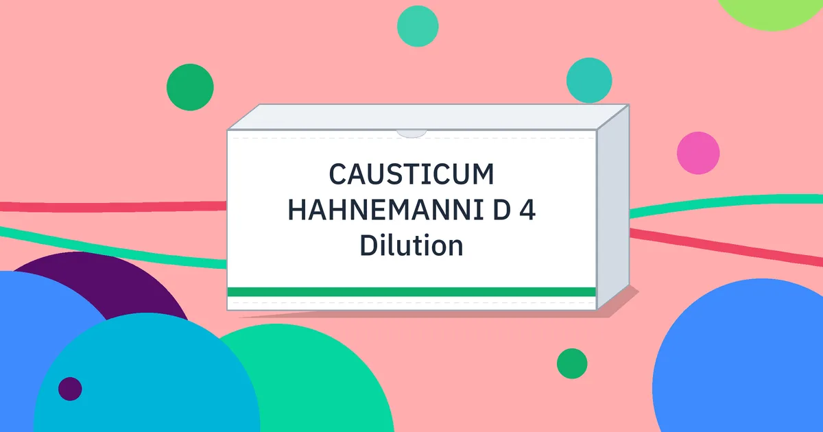 Symbolbild: Packung mit der Aufschrift CAUSTICUM HAHNEMANNI D 4 Dilution (PZN 02401482) – Verfügbarkeit und Bezug in Apotheken in Frankfurt am Main