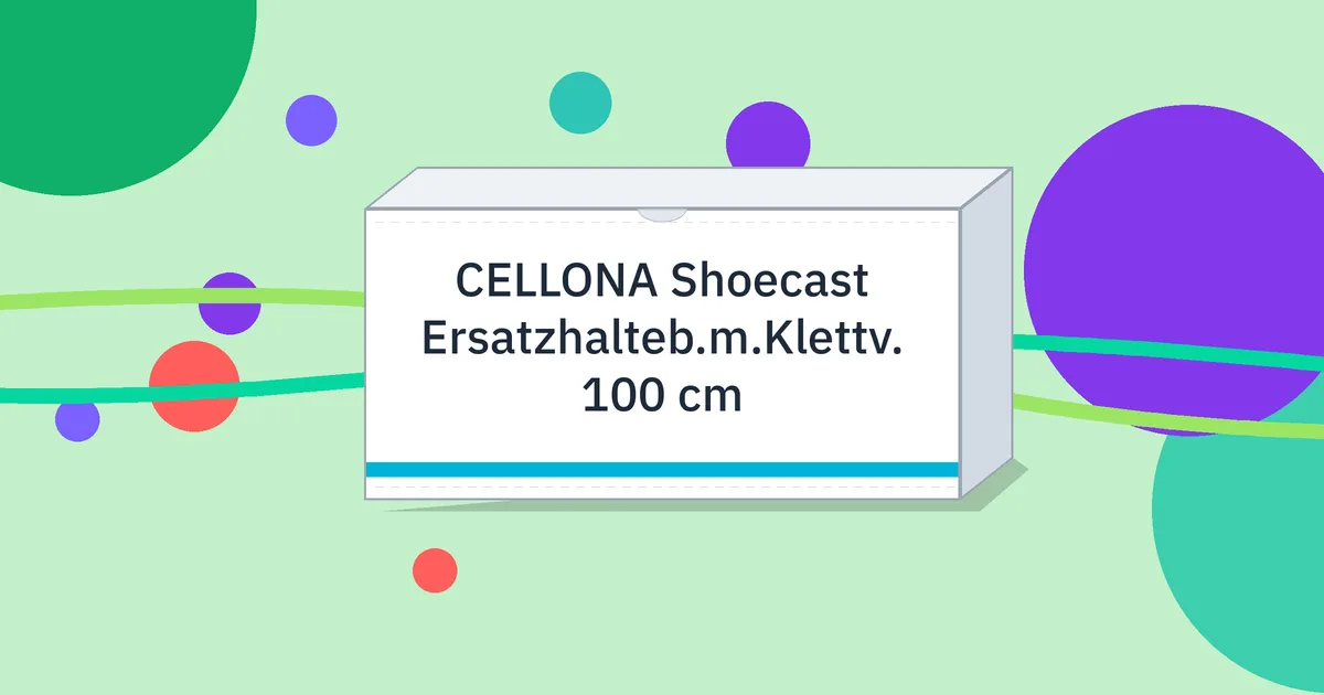 Symbolbild: Packung mit der Aufschrift CELLONA Shoecast Ersatzhalteb.m.Klettv. 100 cm (PZN 04781460) – Verfügbarkeit und Bezug in Apotheken in Frankfurt am Main