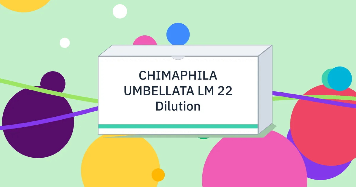 Symbolbild: Packung mit der Aufschrift CHIMAPHILA UMBELLATA LM 22 Dilution (PZN 12813487) – Verfügbarkeit und Bezug in Apotheken in Frankfurt am Main