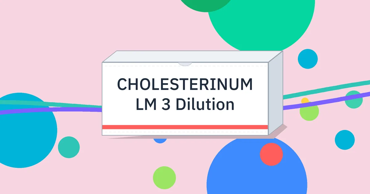 Symbolbild: Packung mit der Aufschrift CHOLESTERINUM LM 3 Dilution (PZN 12817255) – Verfügbarkeit und Bezug in Apotheken in Frankfurt am Main