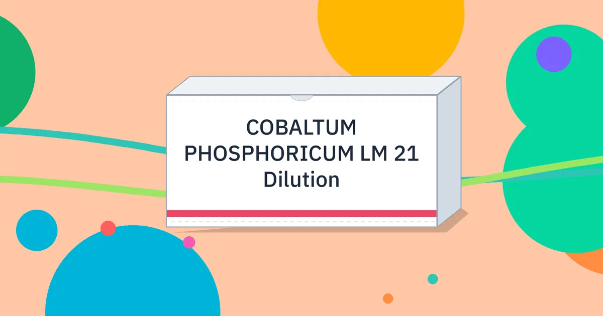 Symbolbild: Packung mit der Aufschrift COBALTUM PHOSPHORICUM LM 21 Dilution (PZN 12824172) – Verfügbarkeit und Bezug in Apotheken in Frankfurt am Main