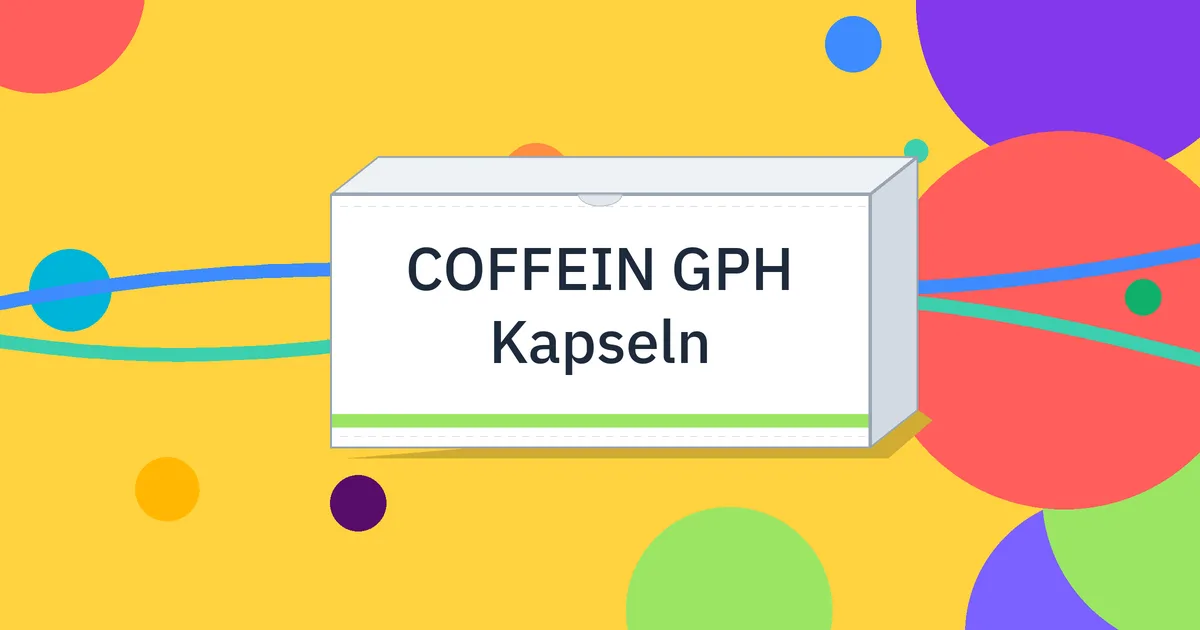 Symbolbild: Packung mit der Aufschrift COFFEIN GPH Kapseln (PZN 06447742) – Verfügbarkeit und Bezug in Apotheken in Frankfurt am Main