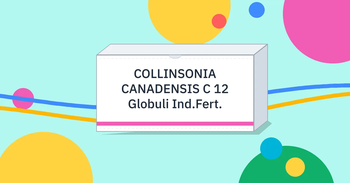 Symbolbild: Packung mit der Aufschrift COLLINSONIA CANADENSIS C 12 Globuli Ind.Fert. (PZN 17682788) – Verfügbarkeit und Bezug in Apotheken in Frankfurt am Main