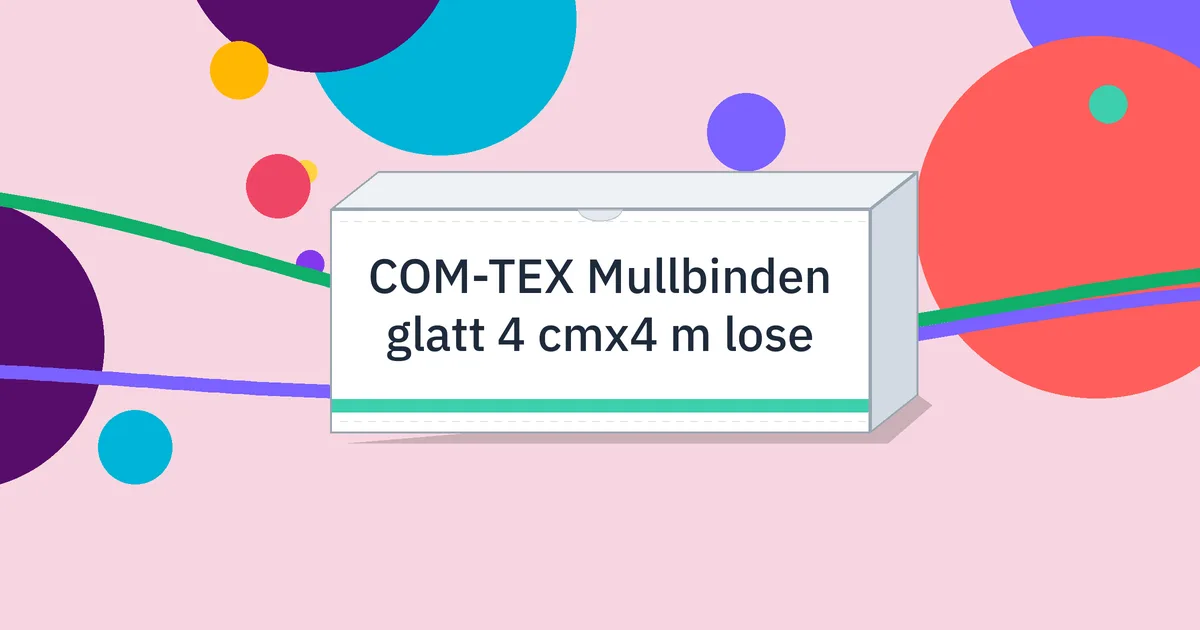 Symbolbild: Packung mit der Aufschrift COM-TEX Mullbinden glatt 4 cmx4 m lose (PZN 17151039) – Verfügbarkeit und Bezug in Apotheken in Frankfurt am Main