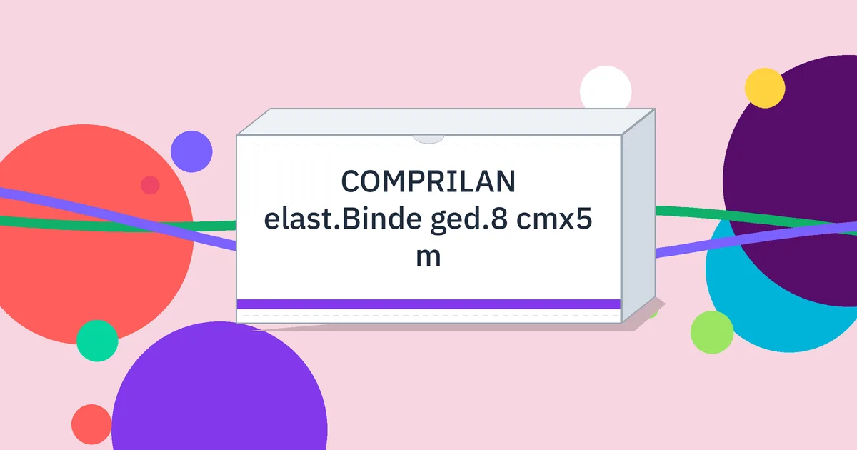 Symbolbild: Packung mit der Aufschrift COMPRILAN elast.Binde ged.8 cmx5 m (PZN 01848407) – Verfügbarkeit und Bezug in Apotheken in Frankfurt am Main