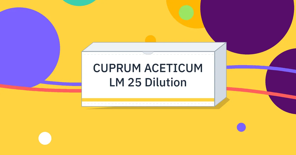 Symbolbild: Packung mit der Aufschrift CUPRUM ACETICUM LM 25 Dilution (PZN 12837430) – Verfügbarkeit und Bezug in Apotheken in Frankfurt am Main