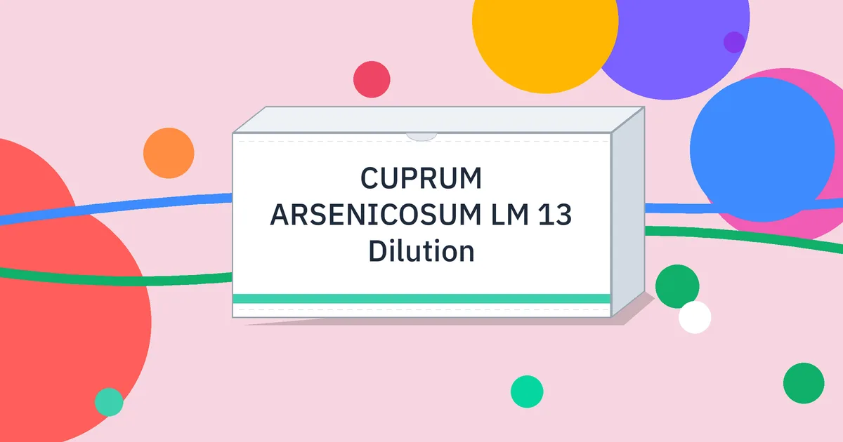 Symbolbild: Packung mit der Aufschrift CUPRUM ARSENICOSUM LM 13 Dilution (PZN 12837737) – Verfügbarkeit und Bezug in Apotheken in Frankfurt am Main