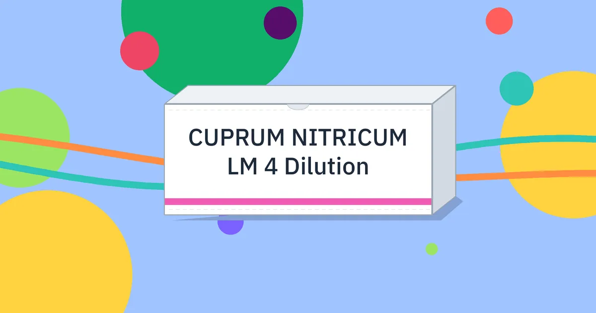 Symbolbild: Packung mit der Aufschrift CUPRUM NITRICUM LM 4 Dilution (PZN 12838464) – Verfügbarkeit und Bezug in Apotheken in Frankfurt am Main