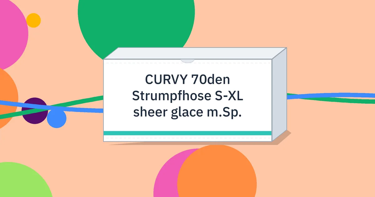Symbolbild: Packung mit der Aufschrift CURVY 70den Strumpfhose S-XL sheer glace m.Sp. (PZN 16175664) – Verfügbarkeit und Bezug in Apotheken in Frankfurt am Main