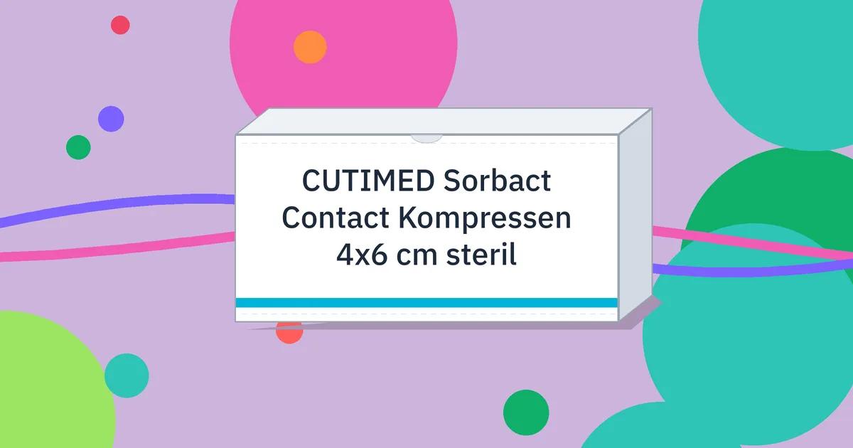 Symbolbild: Packung mit der Aufschrift CUTIMED Sorbact Contact Kompressen 4x6 cm steril (PZN 20317845) – Verfügbarkeit und Bezug in Apotheken in Frankfurt am Main