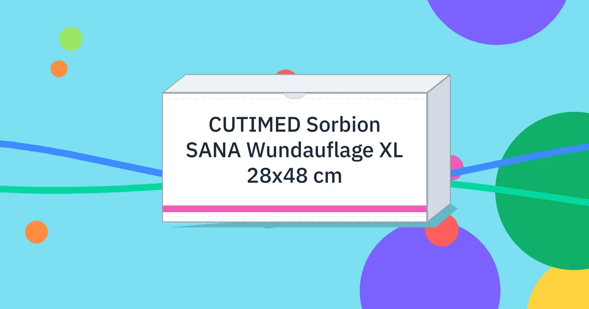 Symbolbild: Packung mit der Aufschrift CUTIMED Sorbion SANA Wundauflage XL 28x48 cm (PZN 06306059) – Verfügbarkeit und Bezug in Apotheken in Frankfurt am Main