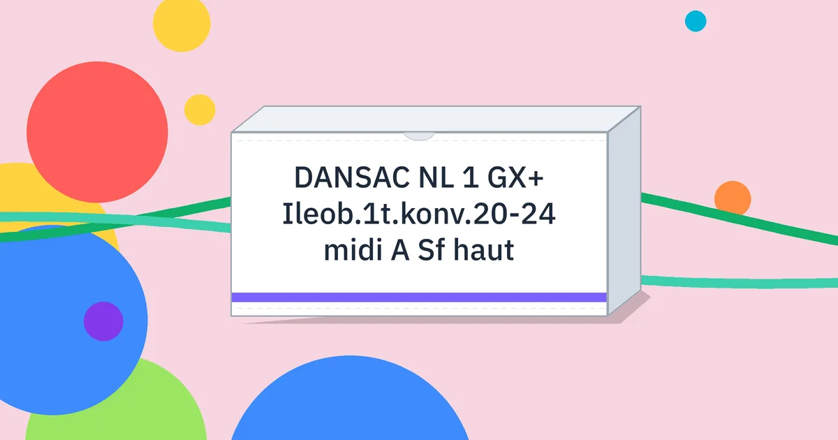 Symbolbild: Packung mit der Aufschrift DANSAC NL 1 GX+ Ileob.1t.konv.20-24 midi A Sf haut (PZN 10919827) – Verfügbarkeit und Bezug in Apotheken in Frankfurt am Main