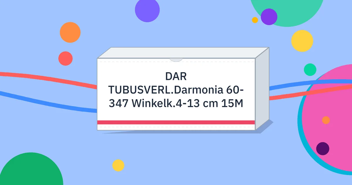 Symbolbild: Packung mit der Aufschrift DAR TUBUSVERL.Darmonia 60-347 Winkelk.4-13 cm 15M (PZN 00344372) – Verfügbarkeit und Bezug in Apotheken in Frankfurt am Main