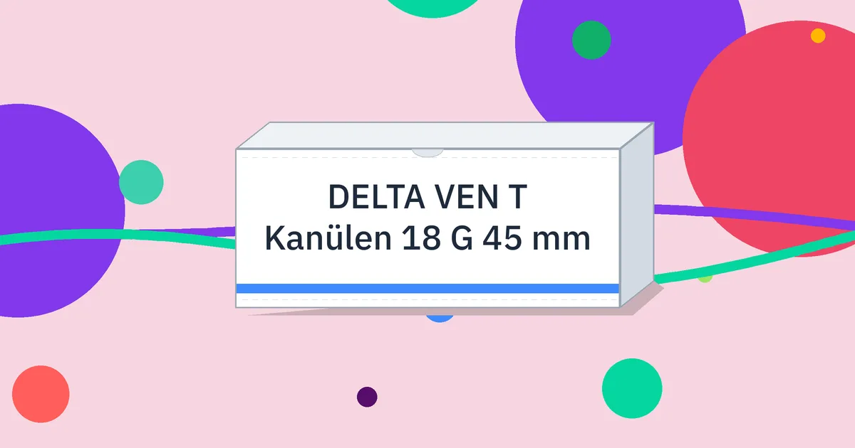 Symbolbild: Packung mit der Aufschrift DELTA VEN T Kanülen 18 G 45 mm (PZN 07757924) – Verfügbarkeit und Bezug in Apotheken in Frankfurt am Main