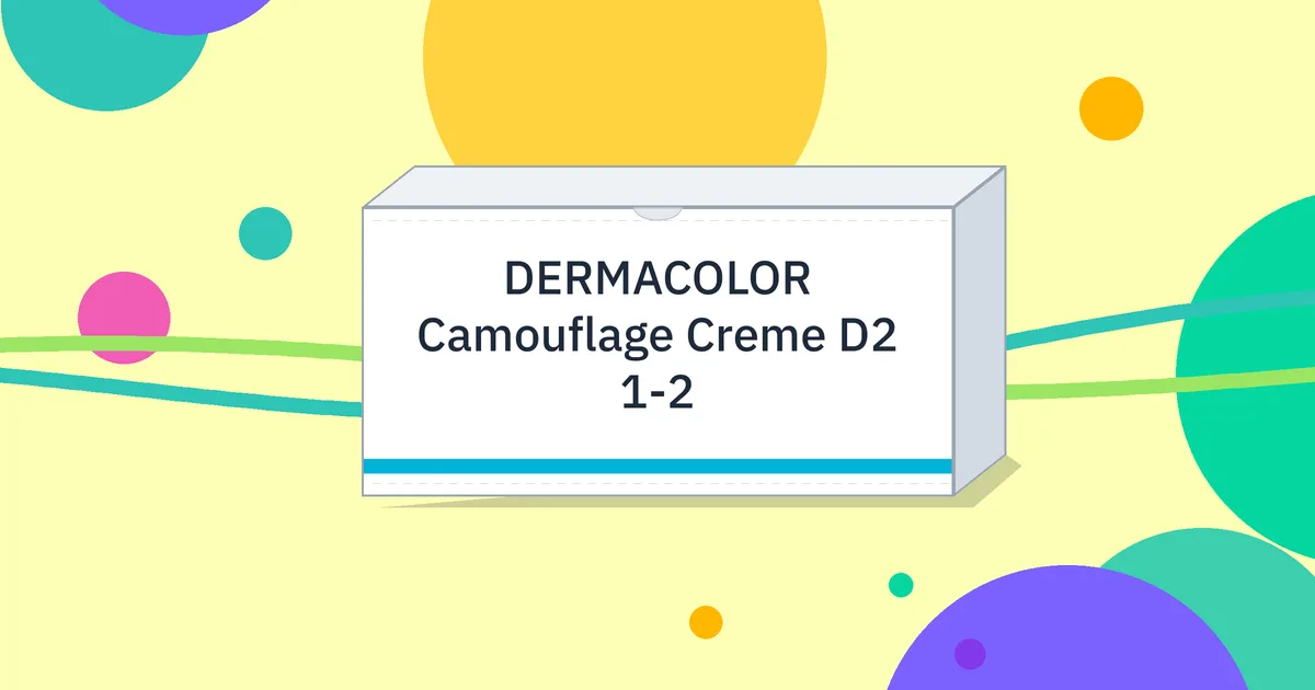 Symbolbild: Packung mit der Aufschrift DERMACOLOR Camouflage Creme D2 1-2 (PZN 15819378) – Verfügbarkeit und Bezug in Apotheken in Frankfurt am Main