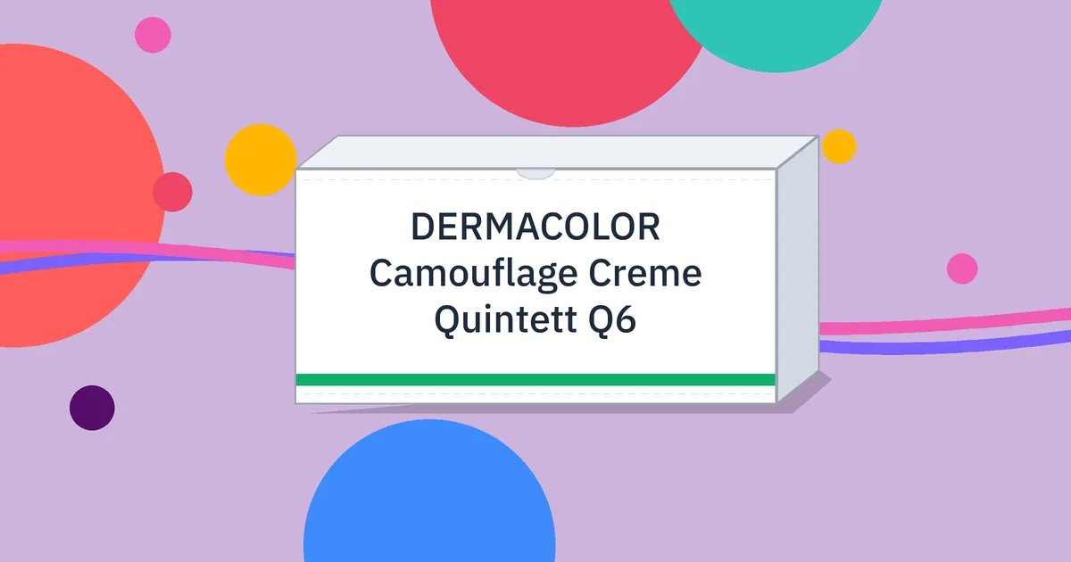 Symbolbild: Packung mit der Aufschrift DERMACOLOR Camouflage Creme Quintett Q6 (PZN 15820016) – Verfügbarkeit und Bezug in Apotheken in Frankfurt am Main