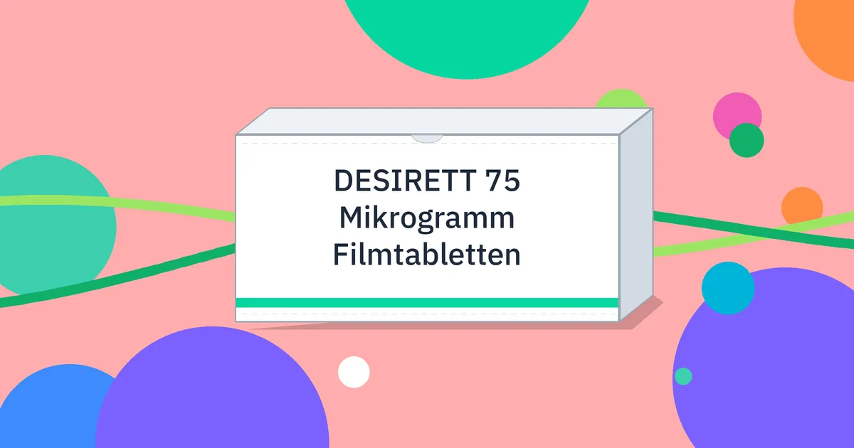 Symbolbild: Packung mit der Aufschrift DESIRETT 75 Mikrogramm Filmtabletten (PZN 18263912) – Verfügbarkeit und Bezug in Apotheken in Frankfurt am Main