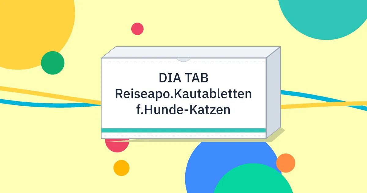 Symbolbild: Packung mit der Aufschrift DIA TAB Reiseapo.Kautabletten f.Hunde-Katzen (PZN 14029378) – Verfügbarkeit und Bezug in Apotheken in Frankfurt am Main