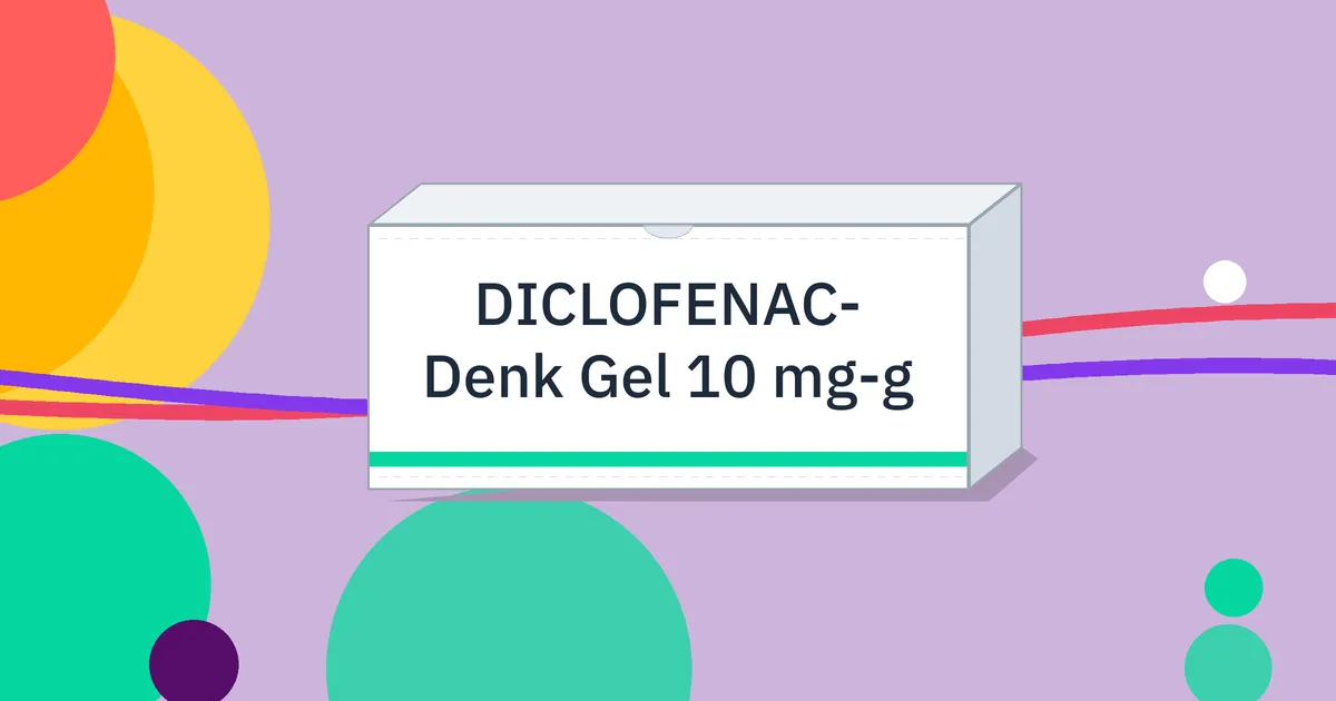 Symbolbild: Packung mit der Aufschrift DICLOFENAC-Denk Gel 10 mg-g (PZN 16020602) – Verfügbarkeit und Bezug in Apotheken in Frankfurt am Main