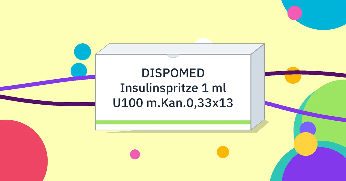 Symbolbild: Packung mit der Aufschrift DISPOMED Insulinspritze 1 ml U100 m.Kan.0,33x13 (PZN 00267826) – Verfügbarkeit und Bezug in Apotheken in Frankfurt am Main