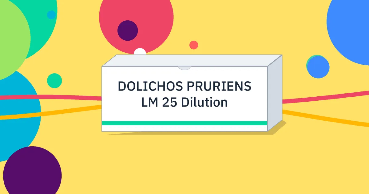 Symbolbild: Packung mit der Aufschrift DOLICHOS PRURIENS LM 25 Dilution (PZN 13466705) – Verfügbarkeit und Bezug in Apotheken in Frankfurt am Main