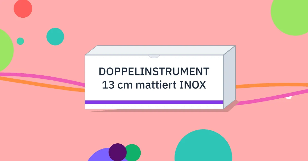 Symbolbild: Packung mit der Aufschrift DOPPELINSTRUMENT 13 cm mattiert INOX (PZN 12364948) – Verfügbarkeit und Bezug in Apotheken in Frankfurt am Main