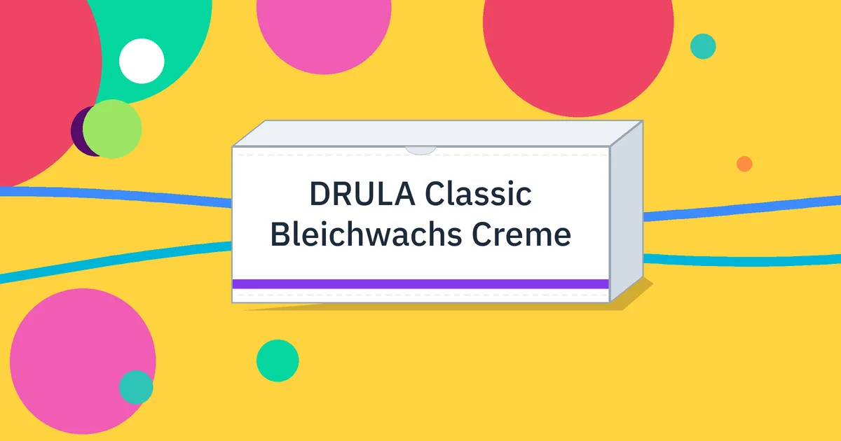 Symbolbild: Packung mit der Aufschrift DRULA Classic Bleichwachs Creme (PZN 04242496) – Verfügbarkeit und Bezug in Apotheken in Frankfurt am Main