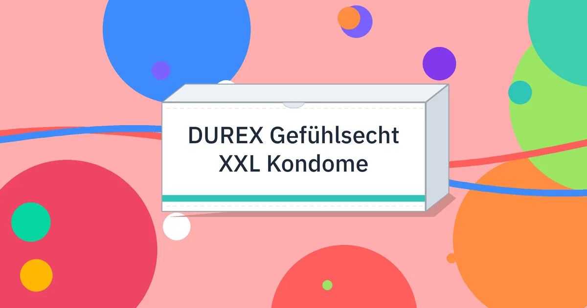 Symbolbild: Packung mit der Aufschrift DUREX Gefühlsecht XXL Kondome (PZN 19847822) – Verfügbarkeit und Bezug in Apotheken in Frankfurt am Main
