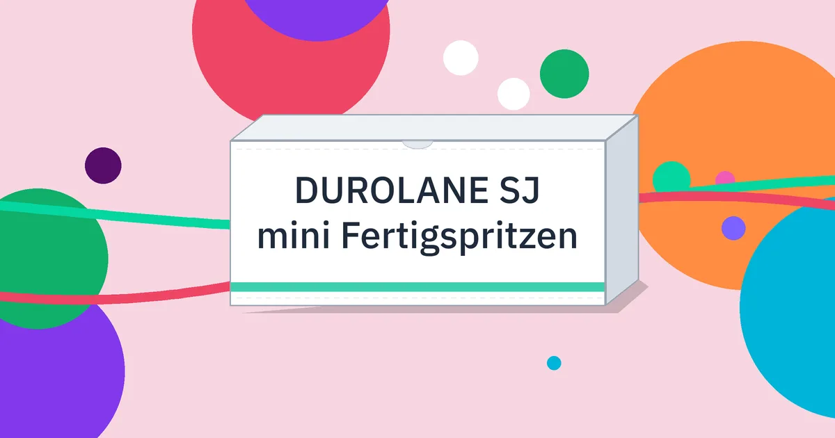 Symbolbild: Packung mit der Aufschrift DUROLANE SJ mini Fertigspritzen (PZN 18763141) – Verfügbarkeit und Bezug in Apotheken in Frankfurt am Main