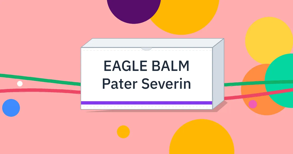 Symbolbild: Packung mit der Aufschrift EAGLE BALM Pater Severin (PZN 16729602) – Verfügbarkeit und Bezug in Apotheken in Frankfurt am Main