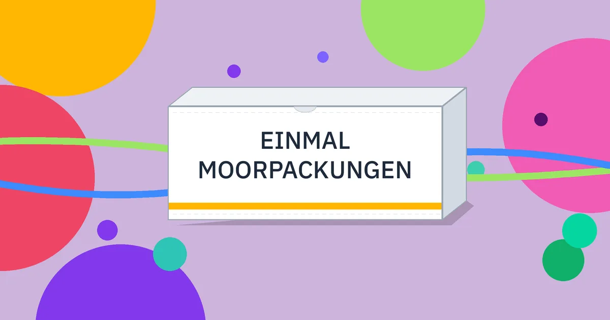 Symbolbild: Packung mit der Aufschrift EINMAL MOORPACKUNGEN (PZN 17435937) – Verfügbarkeit und Bezug in Apotheken in Frankfurt am Main