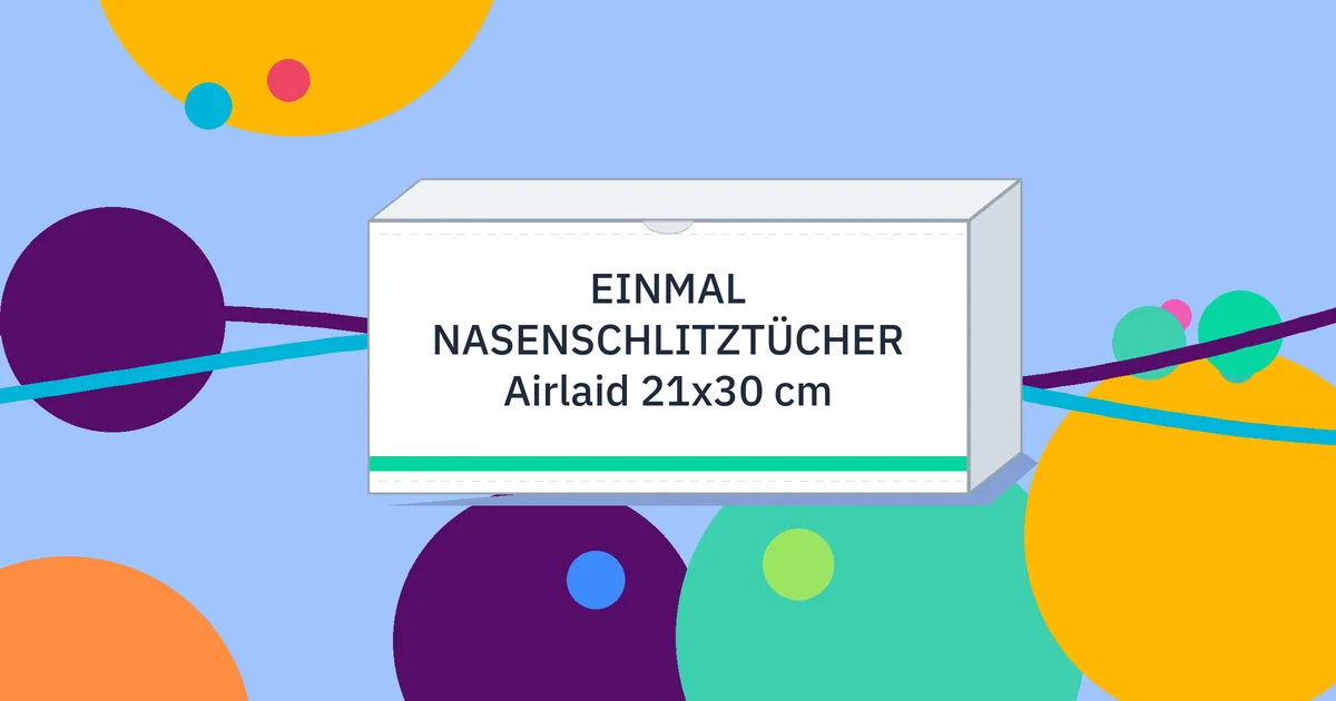 Symbolbild: Packung mit der Aufschrift EINMAL NASENSCHLITZTÜCHER Airlaid 21x30 cm (PZN 01121102) – Verfügbarkeit und Bezug in Apotheken in Frankfurt am Main