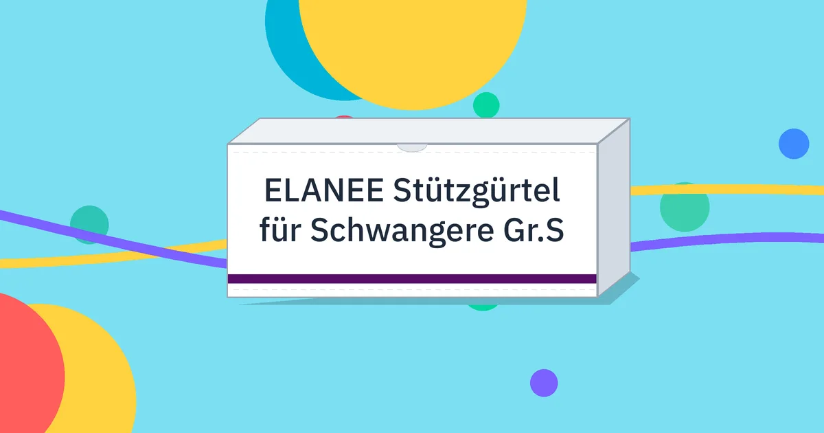 Symbolbild: Packung mit der Aufschrift ELANEE Stützgürtel für Schwangere Gr.S (PZN 12433684) – Verfügbarkeit und Bezug in Apotheken in Frankfurt am Main