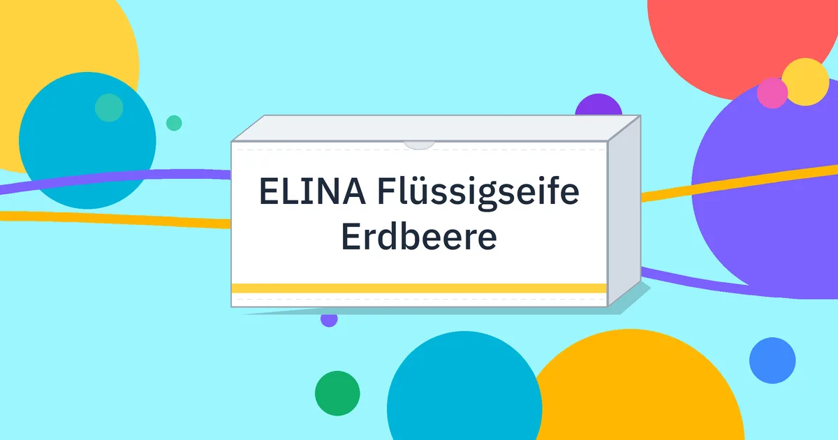 Symbolbild: Packung mit der Aufschrift ELINA Flüssigseife Erdbeere (PZN 10778657) – Verfügbarkeit und Bezug in Apotheken in Frankfurt am Main